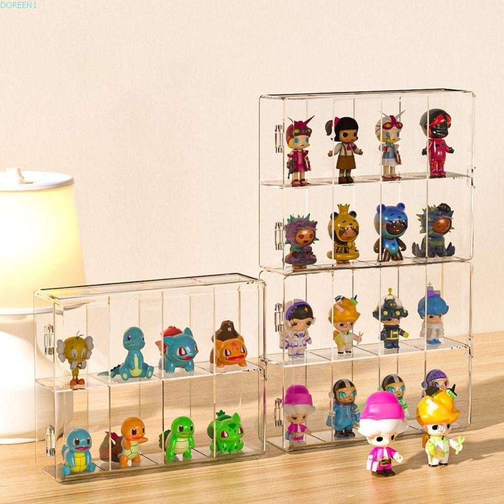 DOREEN1 8 Grids Toys Cabinet, Plastic Transparent Acrylic Toy Display ...
