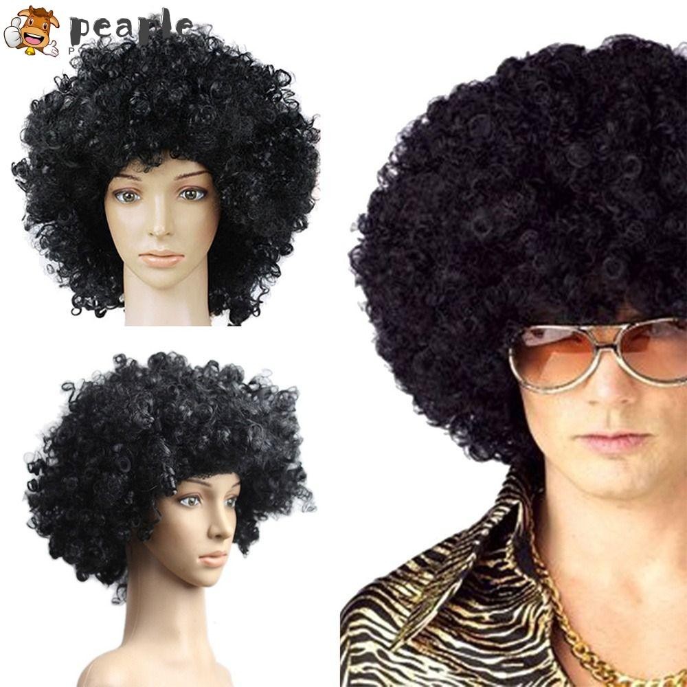 PEAPLE Black Afro Curly Wig Various Coloured Fashion Props Football ...