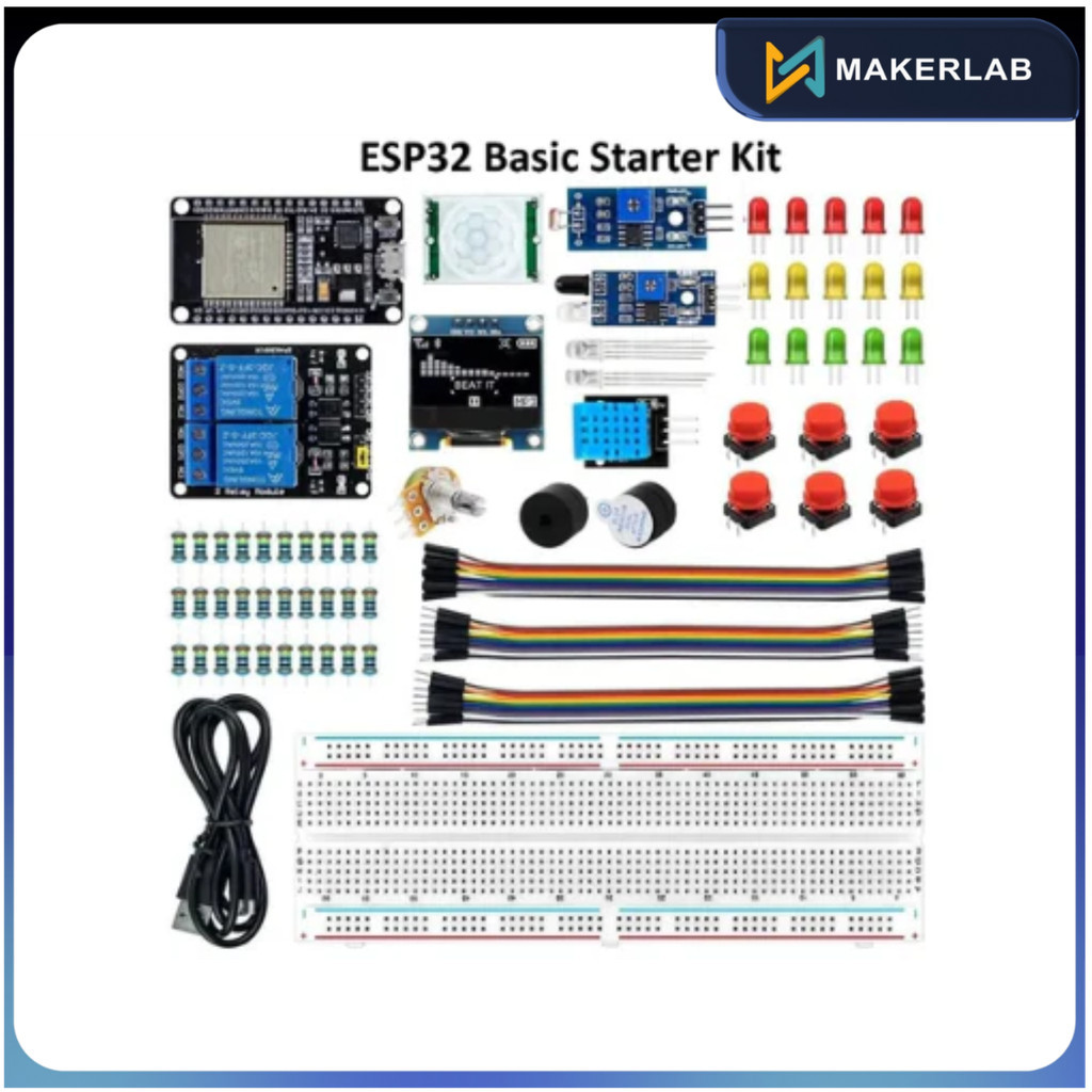Makerlab Esp32 Basic Starter Kit Wifi Iot Development Learning Kit With Pdf Projects And Code