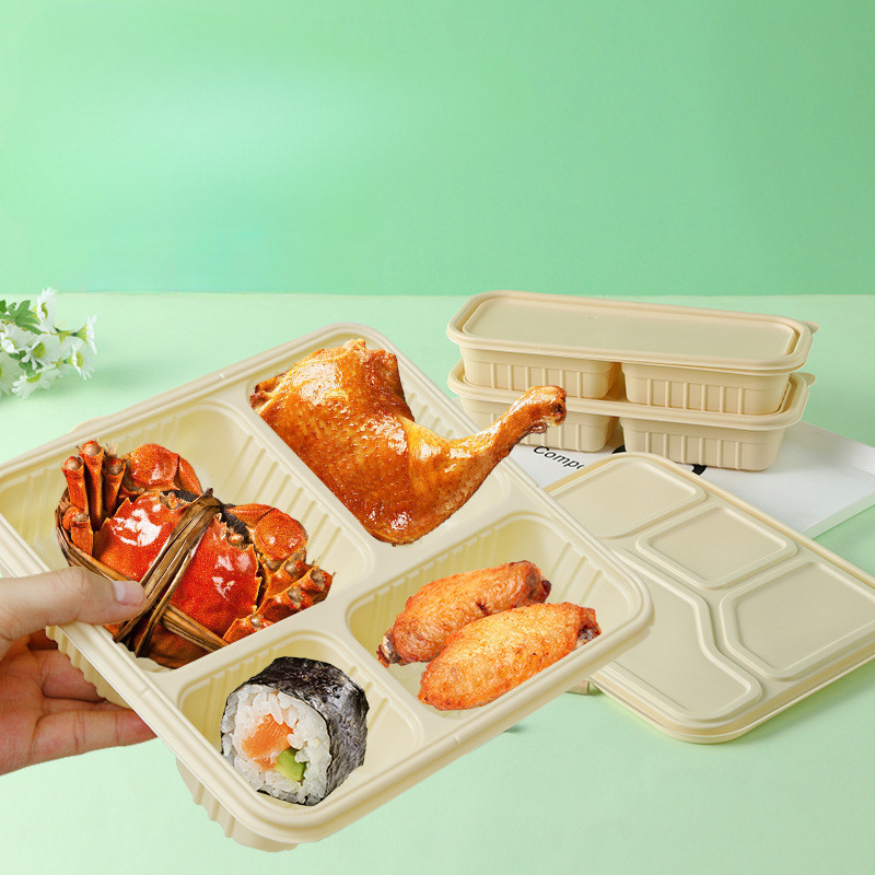 Corn Starch Biological Enzyme Degradable Rectangular Lunch Box Multi ...