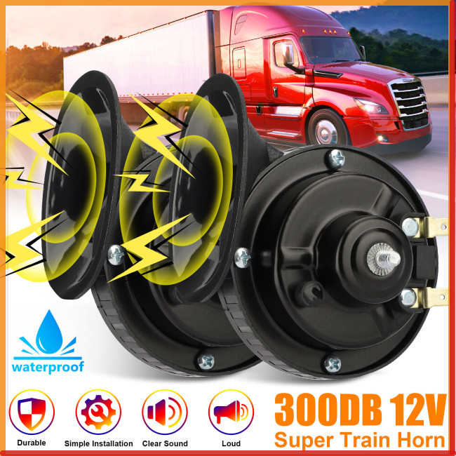 HOG 2Pcs 300DB Super Loud Train Horns 12V Waterproof Air Horns ...