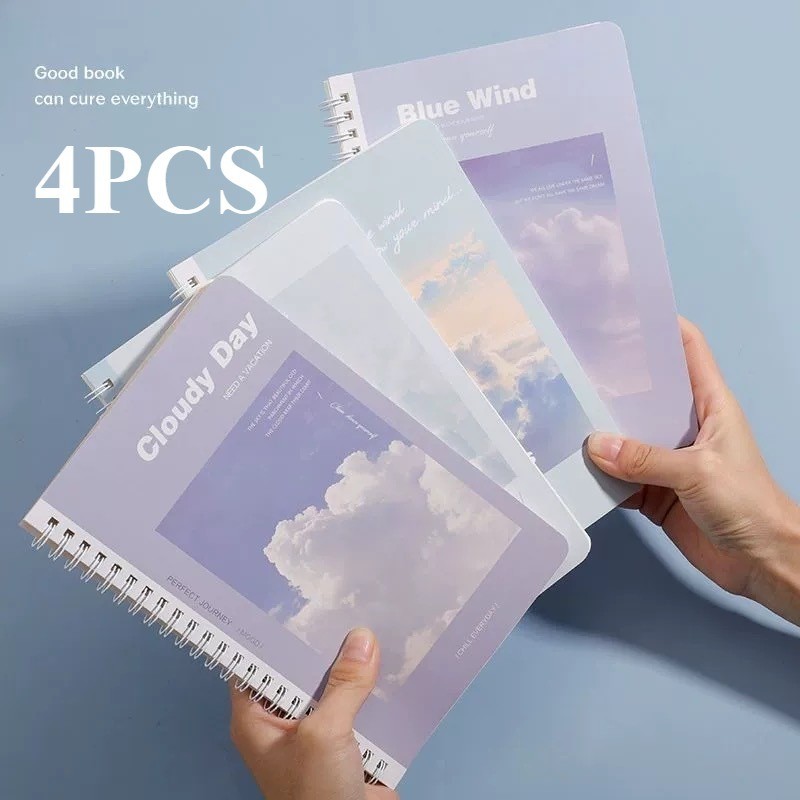 4PC Thick A5 Spiral Notebook 60 Sheets Binder Notebook Student Line ...