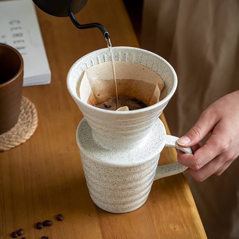 Living Plus Ceramic Coffee Dripper, Pour Over Coffee Drip with Coffee ...