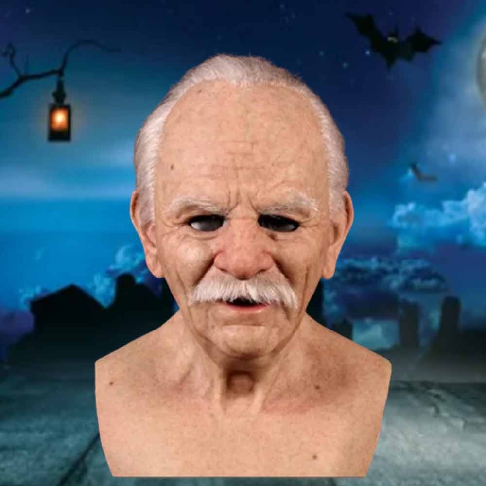 Exquisite Realistic Latex Old Man Face Mask Disguise Fancy Dress ...