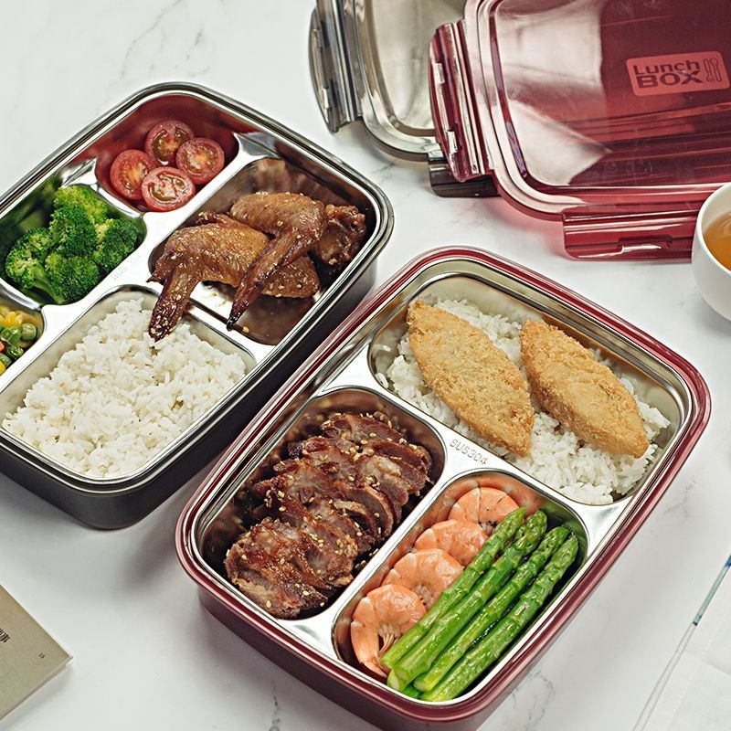 Stainless Steel 304 Lunch Box Student Compartment Insulated Lunch Box Lunch Box 1200ml | Shopee ...