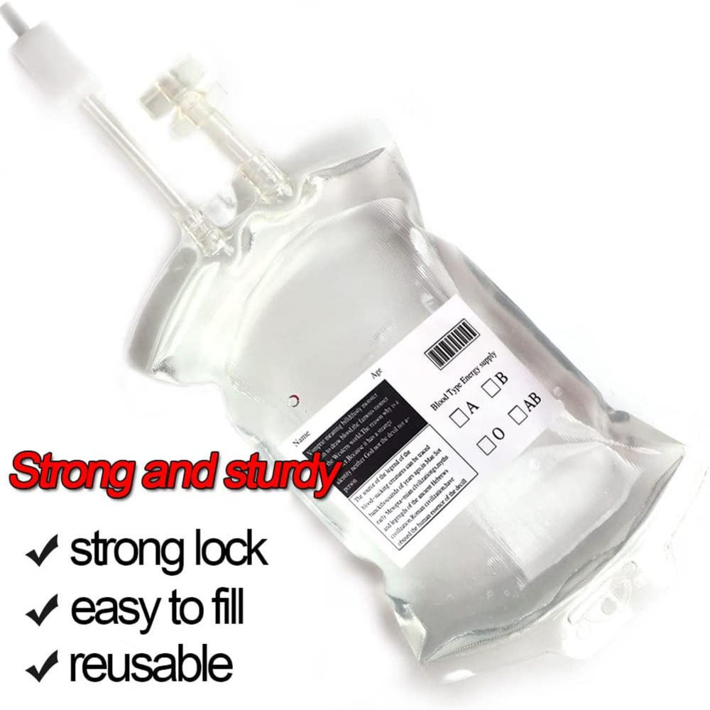 Blood Bag IV Bags Drink Cups - Set Of 10 Blood Bags For Drink, 13.5 FL ...
