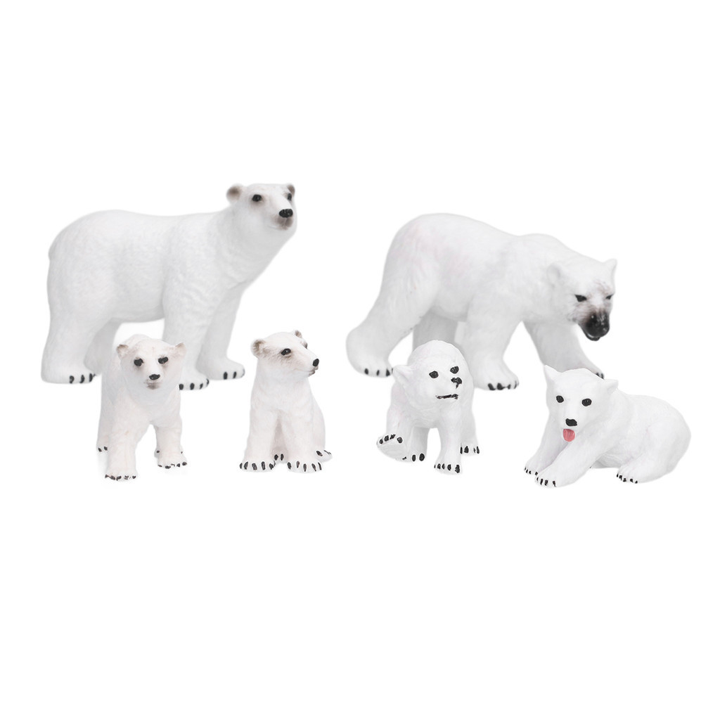 Lifelike White Bear Model Educational Ocean Animal Figures Model White ...