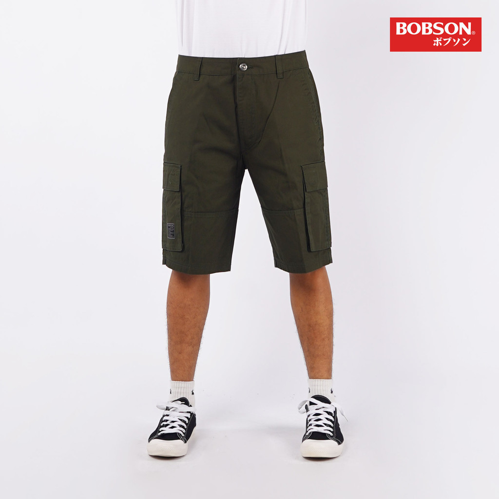 Bobson Japanese Men's Basic Non-Denim Cargo Short Mid Trendy Fashion ...