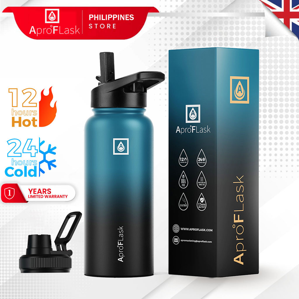 Apro°Flask 22/32oz Tumbler 2 Lids (Straw Lid) Stainless Steel Walled ...