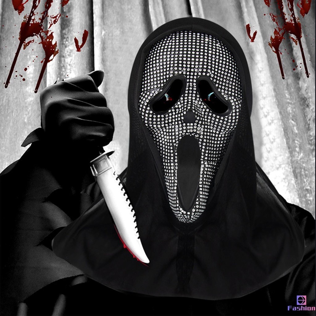 Halloween Bling Ghost Face Cosplay Mask Cosplay Ghost Full Head Mask ...
