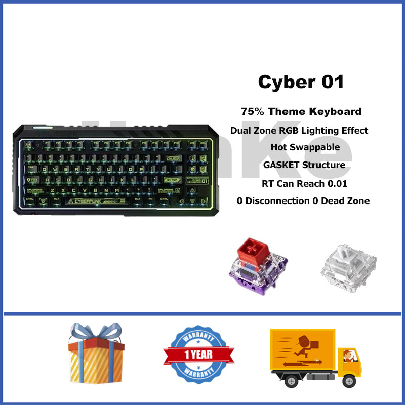 MelGeek Cyber 01 Magnetic Keyboard 75% RGB Hard Ship Structure ...