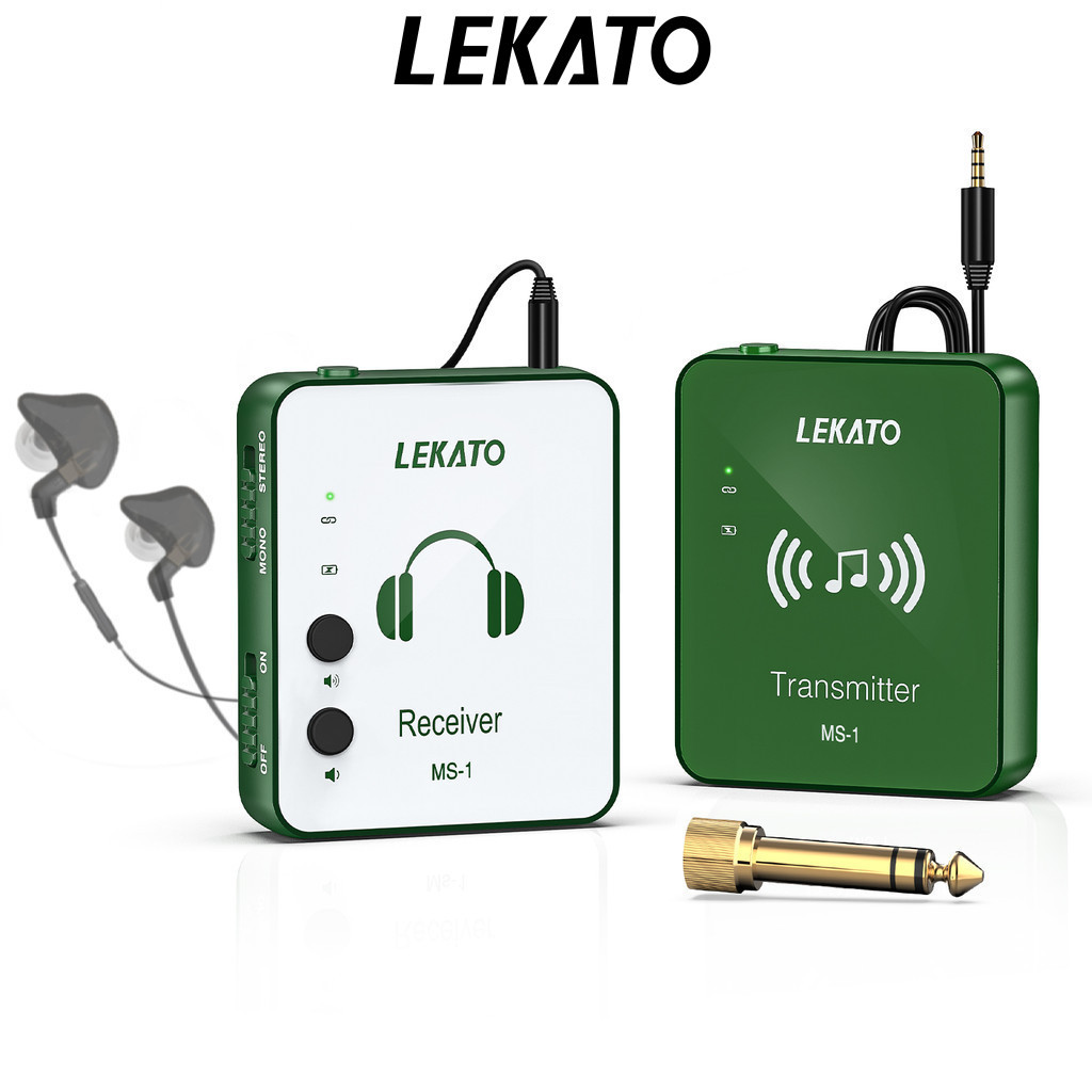 LEKATO MS-1 Wireless in-Ear Monitor System IEM 2.4GHz Transmitter ...