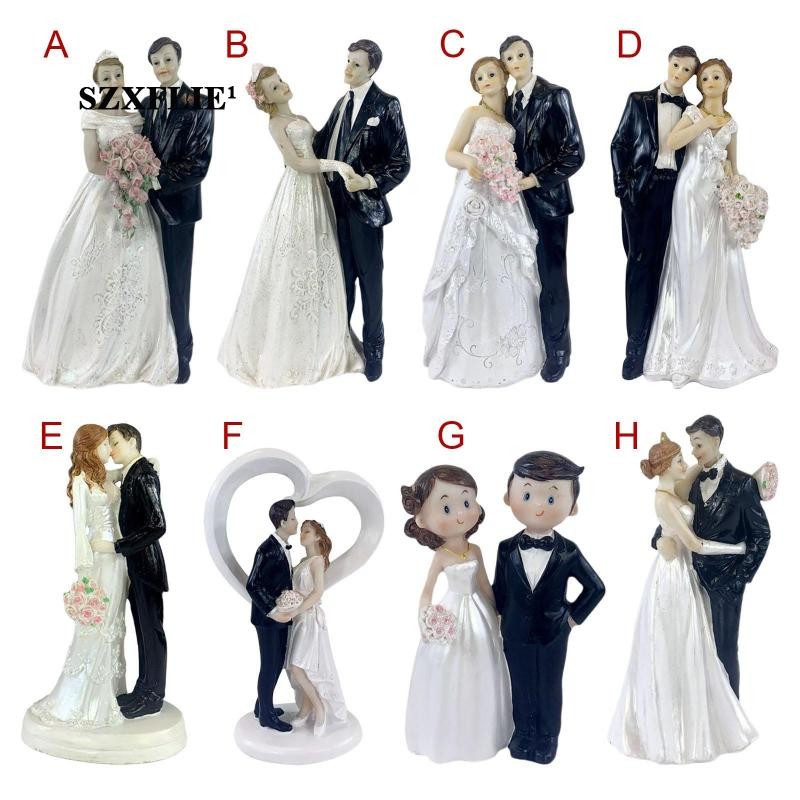 [Szxflie1] Elegant Wedding Bride And Groom Resin Figurine for ...