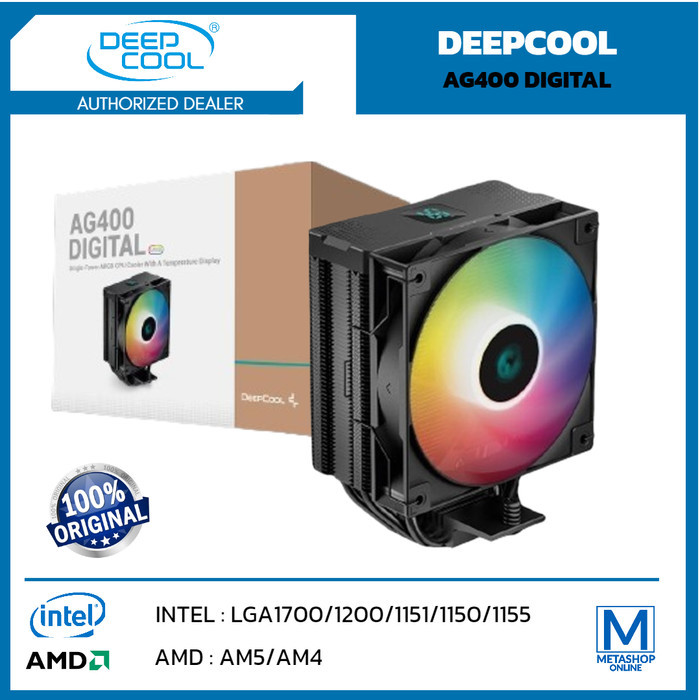 Deepcool AG400 DIGITAL ARGB CPU Cooler Single Fan Fan | Shopee Philippines