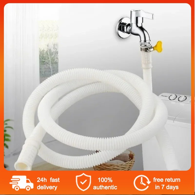2/3M Washing Machine Inlet Pipe Flexible Plastic Faucet Extension ...