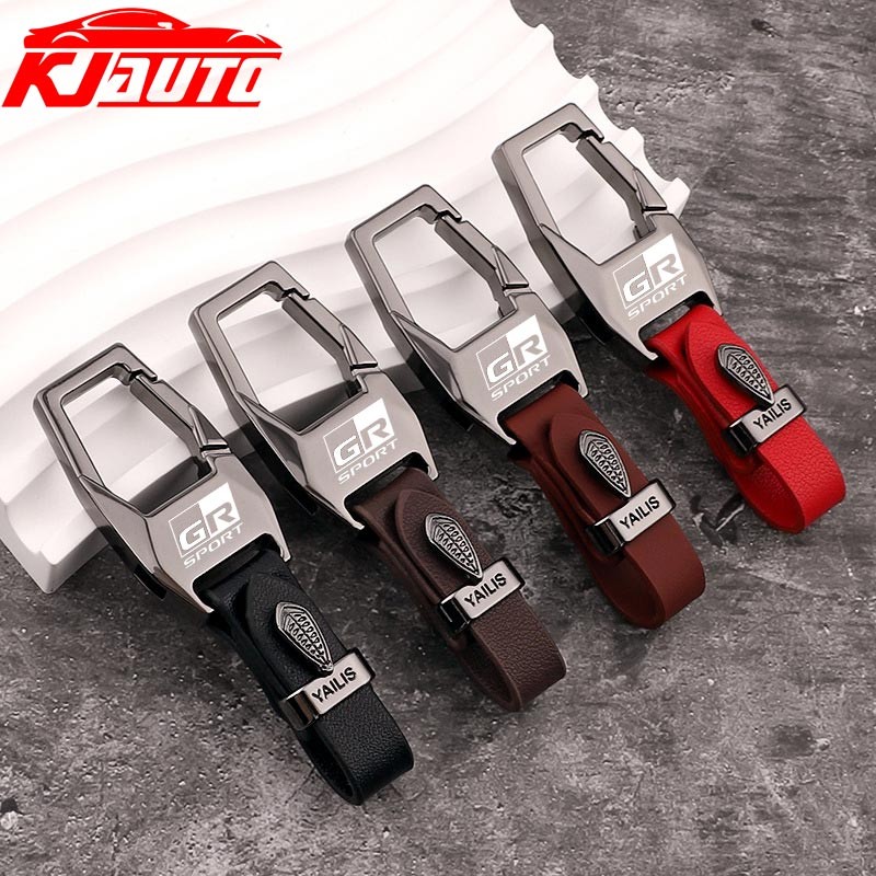 Toyota GR Sport Car Zinc Alloy Leather Keychain Creative Anti Loss ...
