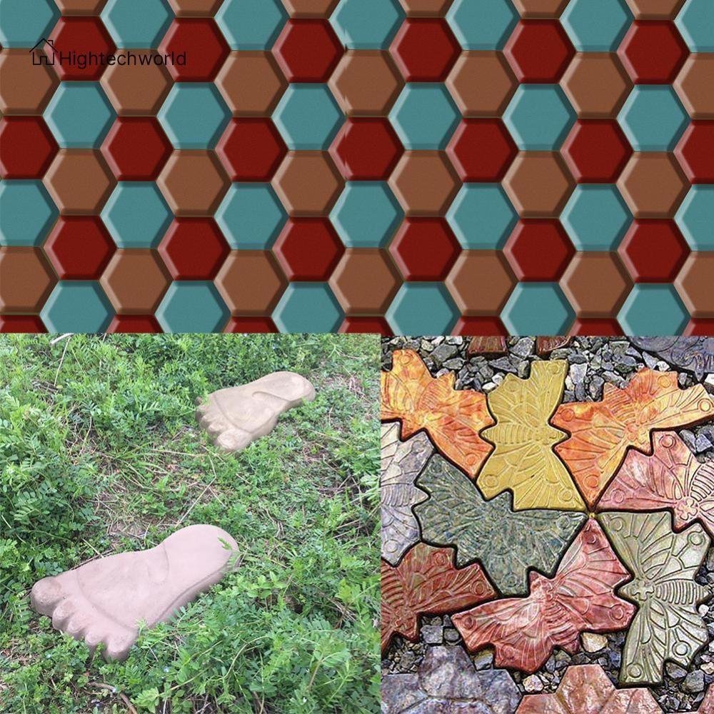 10 Patterns Garden Walk Pavement Mold DIY Manually Paving Cement Brick ...