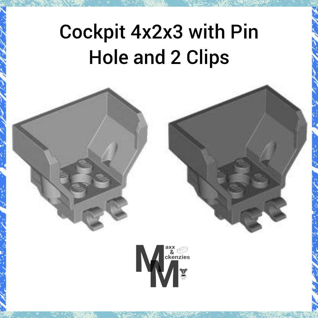 Cockpit 4x2x3 with Pin Hole and 2 Clips (98876) LEGO Parts | Shopee ...