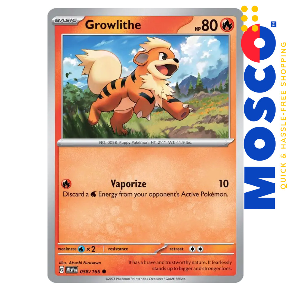 Growlithe - 058/165 Common Pokemon 151 | Pokemon TCG | Shopee Philippines