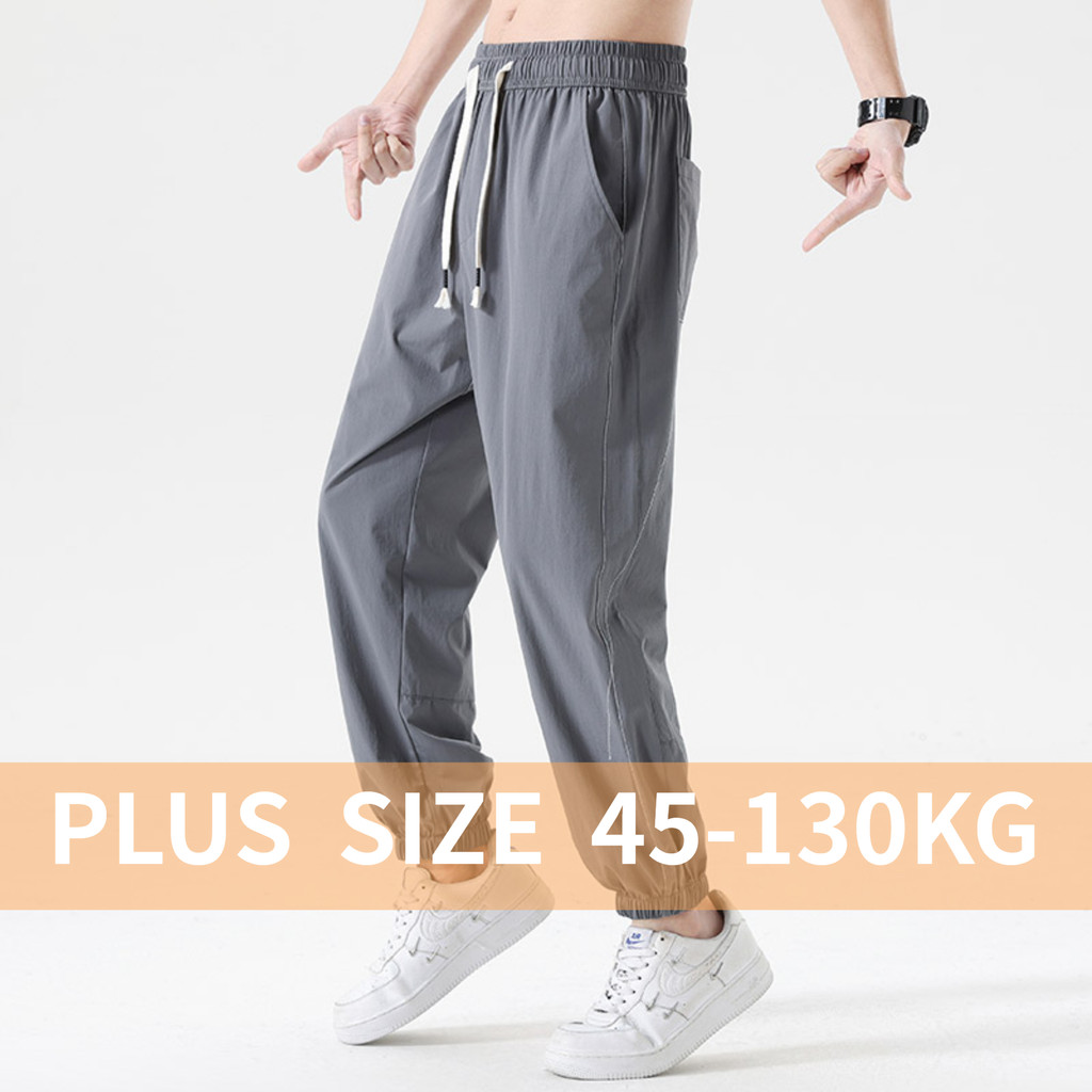 【Plus Size】8XL 7XL Cotton Linen Sports Trousers Men Loose Ironing-Free ...