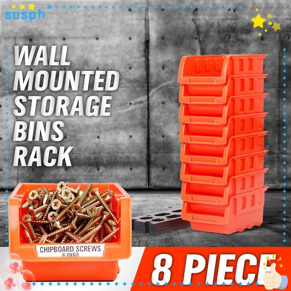SUSPH 8pc/set Tool Box, ABS Wall-Mounted Hardware Tool Storage Box ...