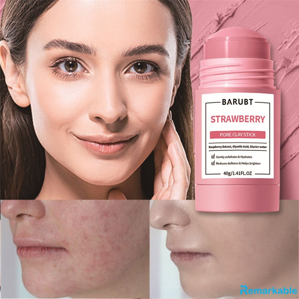 Mugwort Clay Mask Stick Blackhead 40g Strawberry Mud Mask Volcanic Clay ...