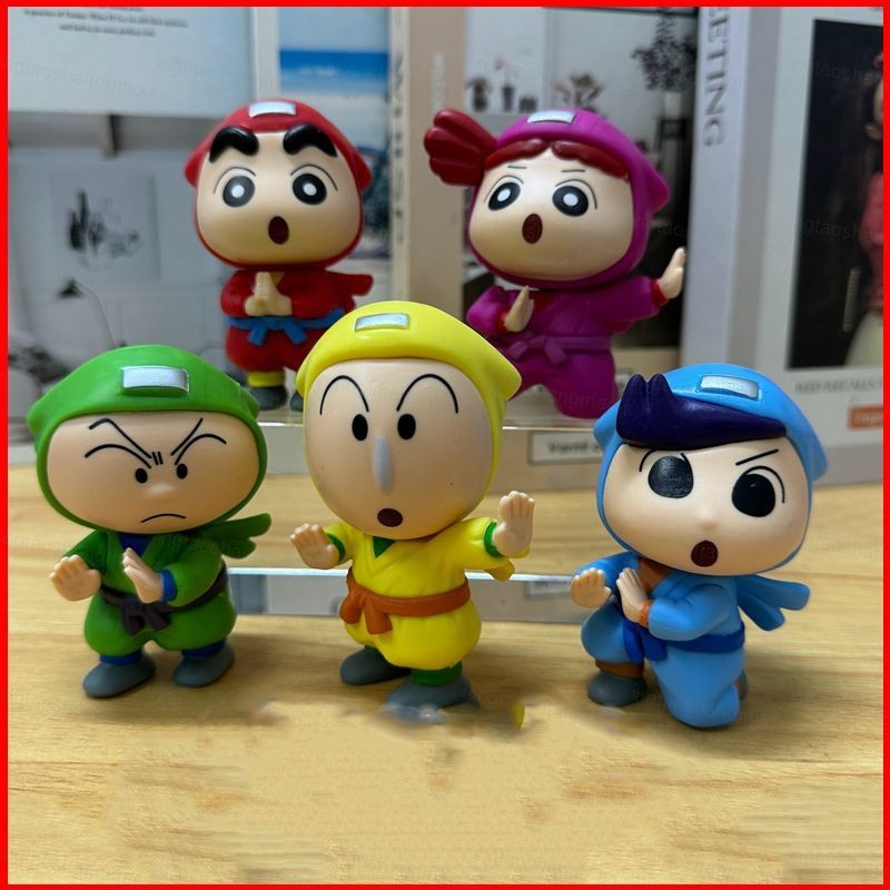 YTS 5pcs Crayon Shin-chan Action Figure Q version Nohara Shinnosuke ...