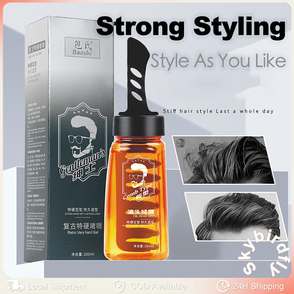 1PCSMen Hair Gel Wax Gel Integrated Oil Head Gel Water Hair Gel Back ...