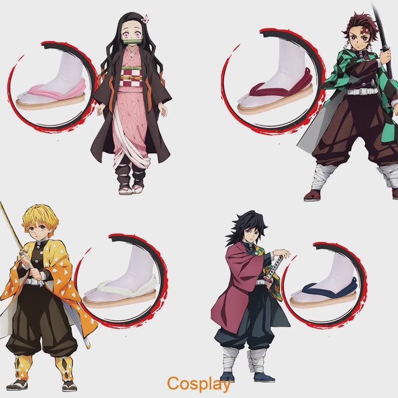 Demon Slayer Kimetsu No Yaiba Anime Cosplay Slippers Shoes Geta Kamado ...