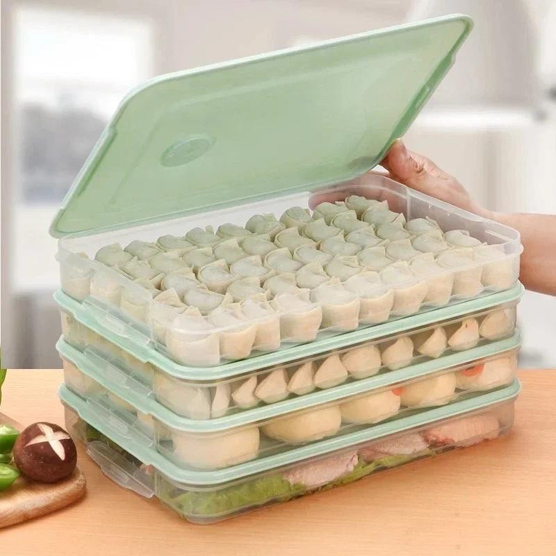 Food Storage Dumpling Box Plastic Refrigerator Freezer Crisper Dumpling ...