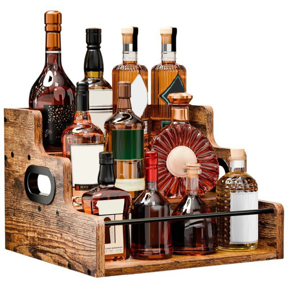 [Yoblely.ph] Wooden Liquor Bottle Display Shelf 3 Step Coffee Syrup ...