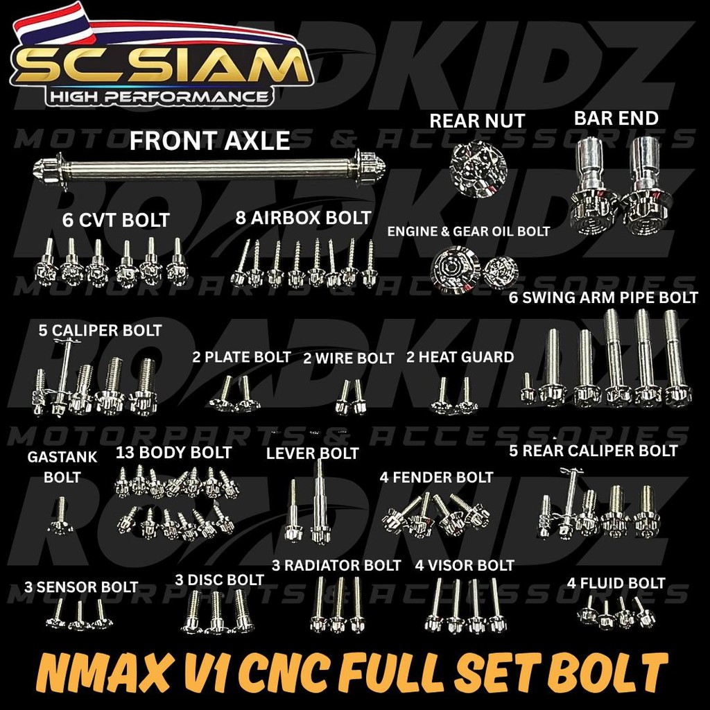 SC SIAM FULL SET CNC BOLTS FOR NMAX V1 | Shopee Philippines