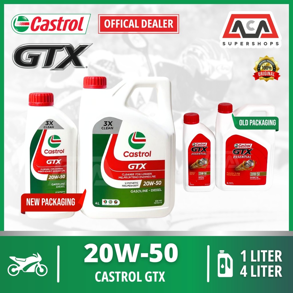 CASTROL GTX ESSENTIAL 20W-50 LITER/GALLON | Shopee Philippines