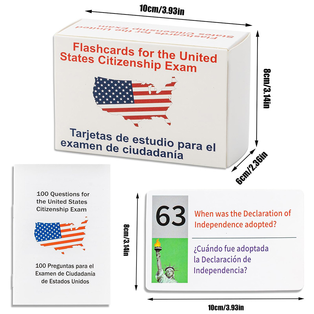 US Citizenship Flash Cards 100 Questions and Answers for Naturalization ...