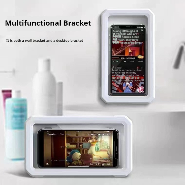 Waterproof Shower Phone Holder - Anti-Fog Touchscreen, Suction Cup ...