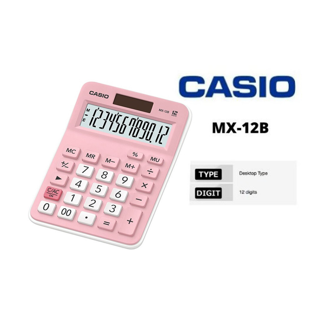 Casio MX-12B (Pink) Value Series Basic Calculator for Business (100% Original) | Shopee Philippines