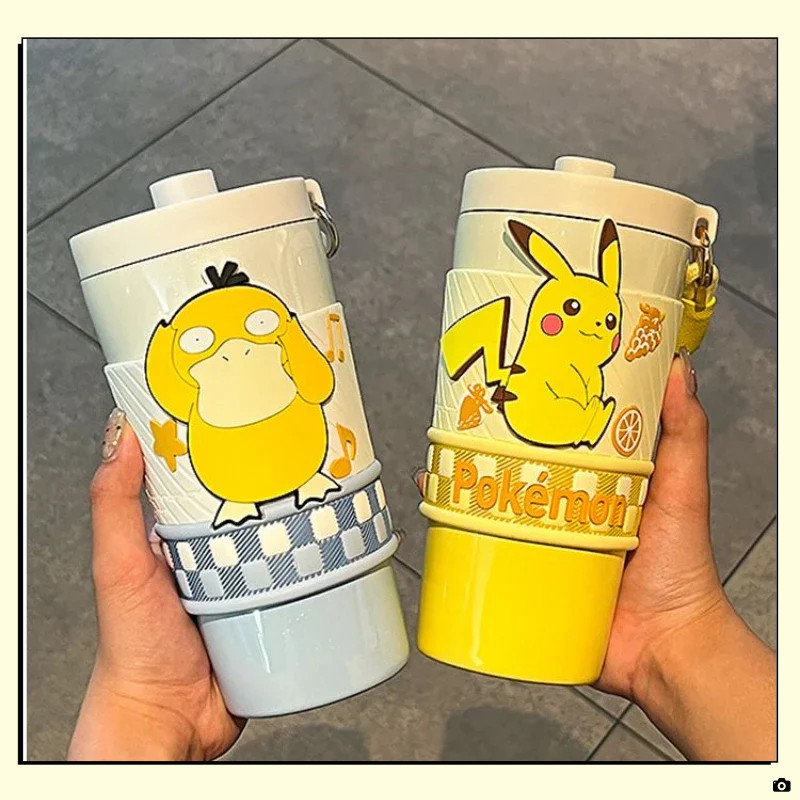 Pokemon Anime Psyduck Pikachu Water Straw Cup Cartoon Cute Drink 304 ...