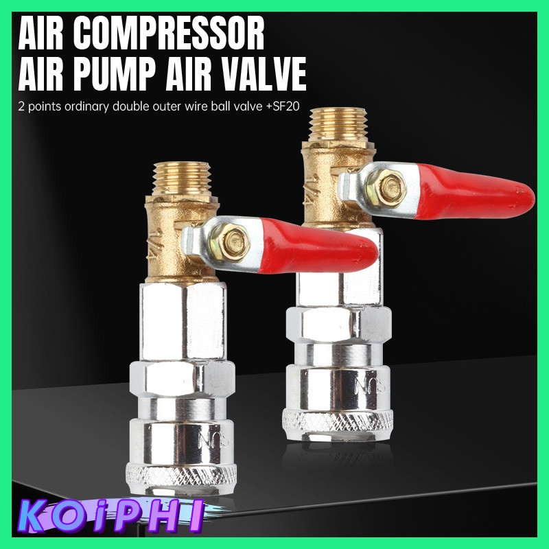 Double Outer Thread Air Valve Ball Valve Connector Air Compressor Quick ...
