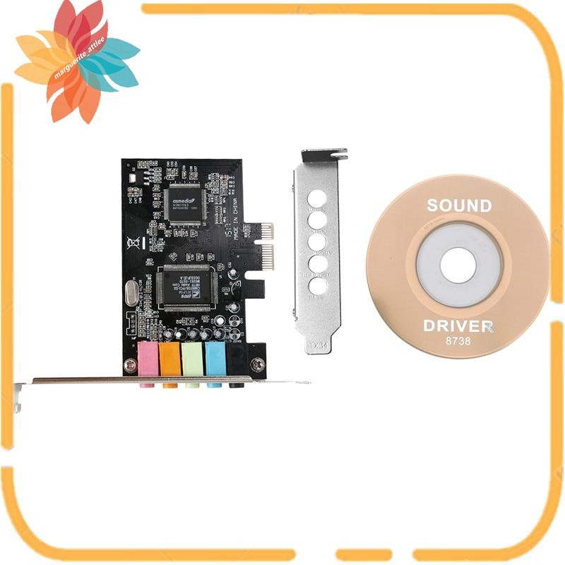 PCIe Sound Card 5.1, PCI Express Surround 3D Audio Card for PC with ...