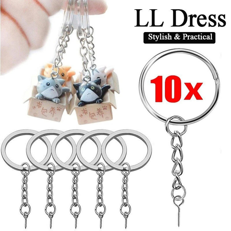 Metal Blank Split Keychain - with Open Jump Rings and Screw Eye Pins ...
