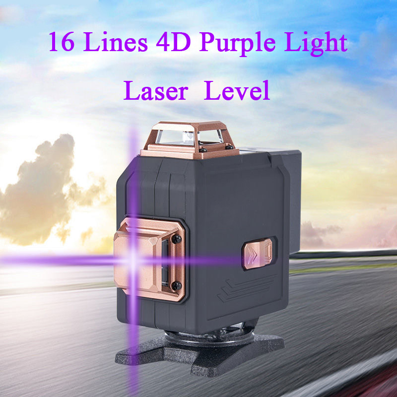Laser Level 3D 4D 8/12/16 Line Powerful Purple Light Digital Display ...