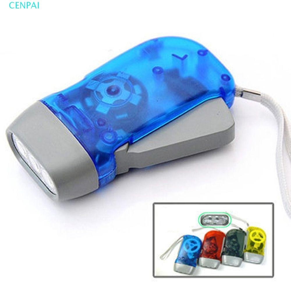 CENPAI Flashlight Dynamo-powered Battery Generator Dynamo Light Crank Powered Manual Blue LED ...