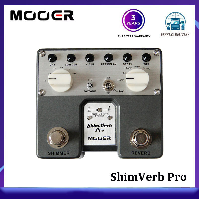 MOOER ShimVerb Pro Digital Reverb Guitar Effect Pedal 5 Reverb Modes ...