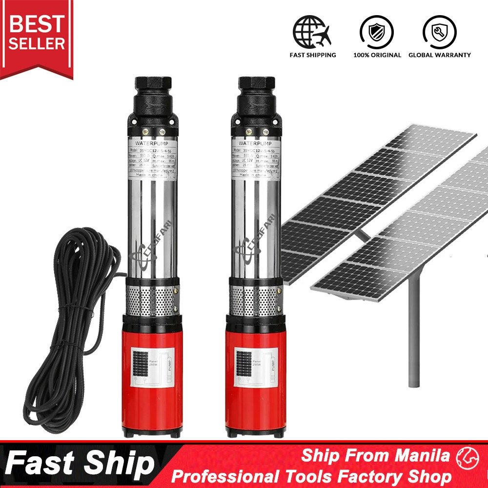 550W Solar Water Pump 12V/24V/48V High Lift 55M Deep Well Pump DC Screw ...