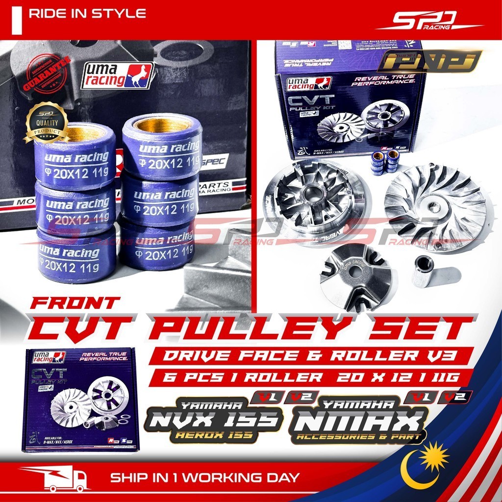 NVX NMAX CVT Pulley Kit Set with Drive Face & Roller ( 20MM X 12MM ...