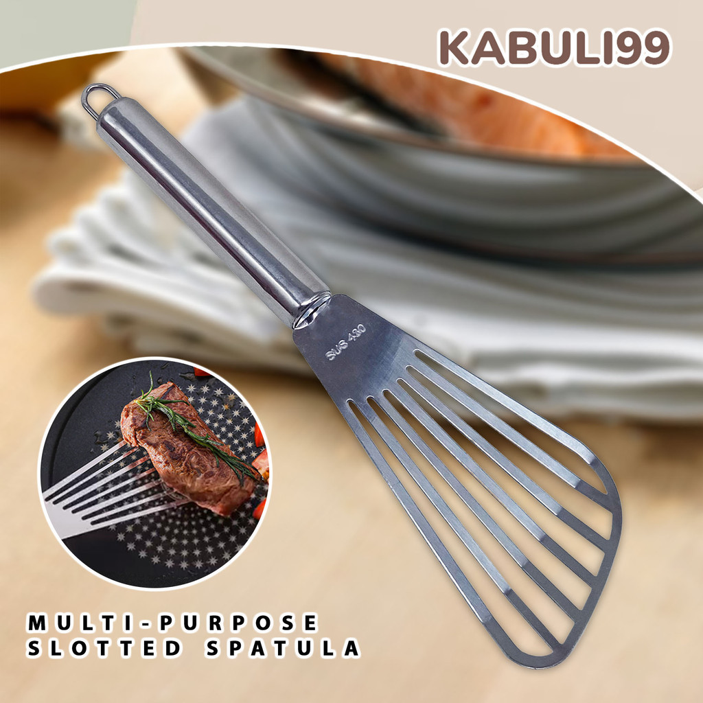 Multi-Purpose Stainless Steel Slotted Spatula Fish Turning Kitchen Tool ...