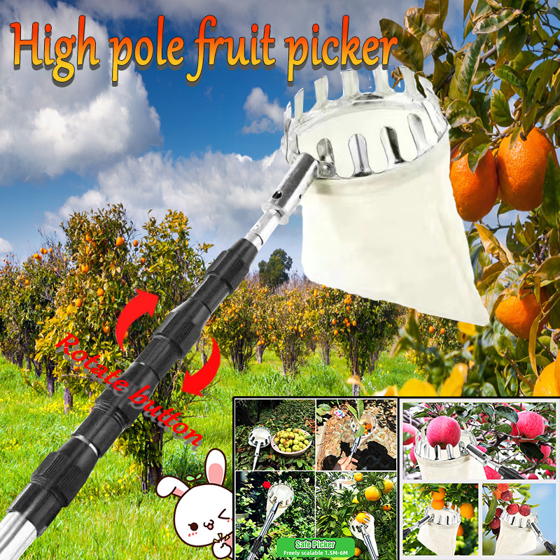 Fruit Picker 4/5/6/7/10Madjustable telescopic long rod fruit picker ...