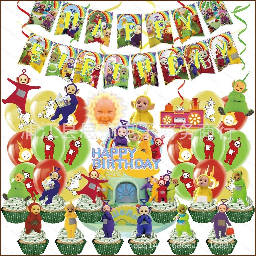 i7 Teletubbies birthday party decorations banner cake topper balloons ...