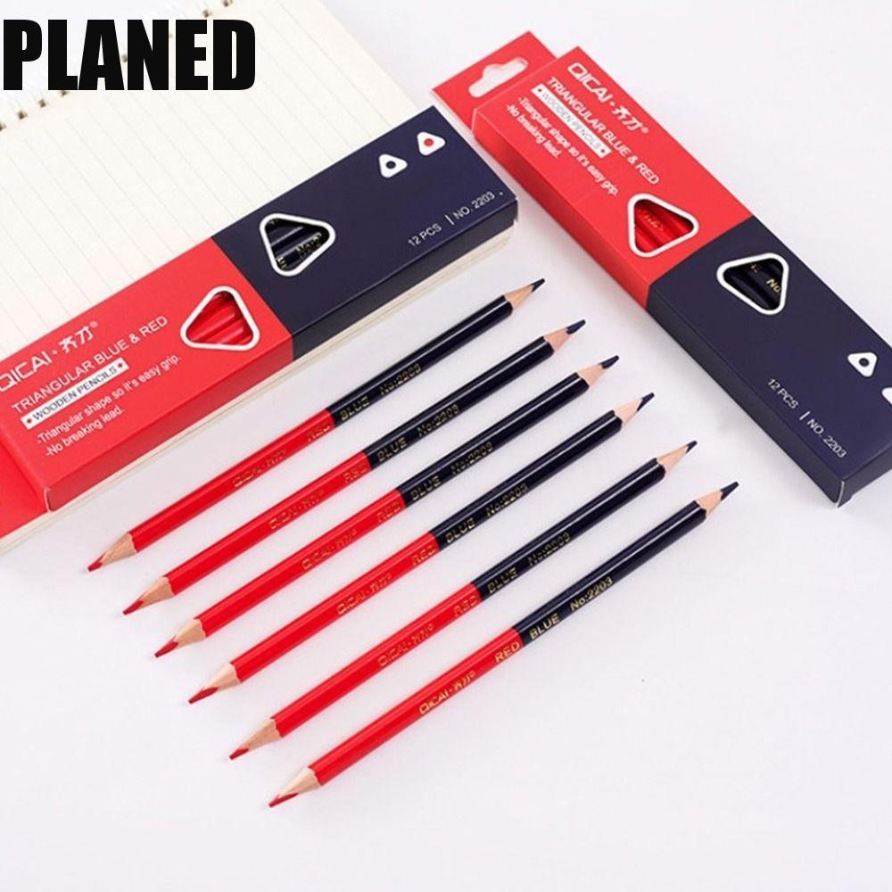PLANED 12pcs/set Red&Blue Double Head Pencil, Writing Drawing Hand ...