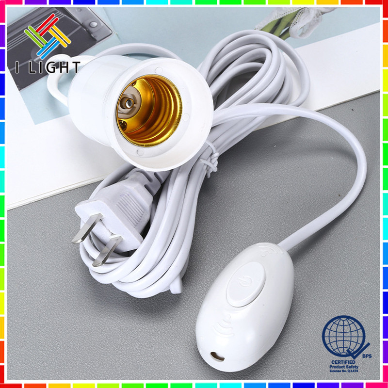 （Fast Delivery）2.5M/4.5M/10M E27 Lamp Holder With Switch Hook Extension ...